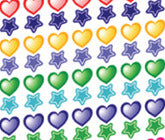 Hearts and Stars Cool Stickers – Purple Peach Stickers