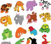 Animals Funky Stickers – Purple Peach Stickers